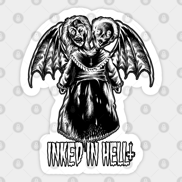 Two-headed demon monster - Horror - Sticker | TeePublic